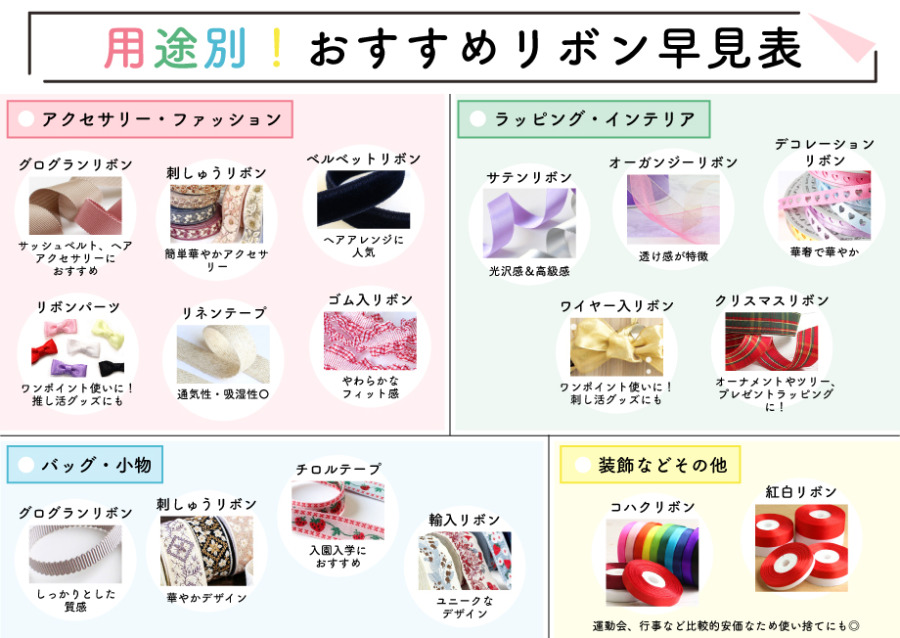 初心者さんにもおすすめ♪リボンの結び方5選(動画付き) - 日本紐釦貿易｜大阪の手芸用品・服飾材料の卸売・仕入れ専門店